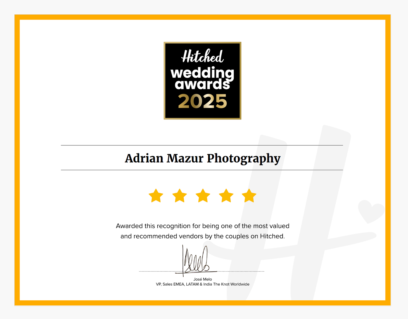 Celebrating Back-to-Back Wins: Hitched Wedding Awards 2025! - Adrian ...
